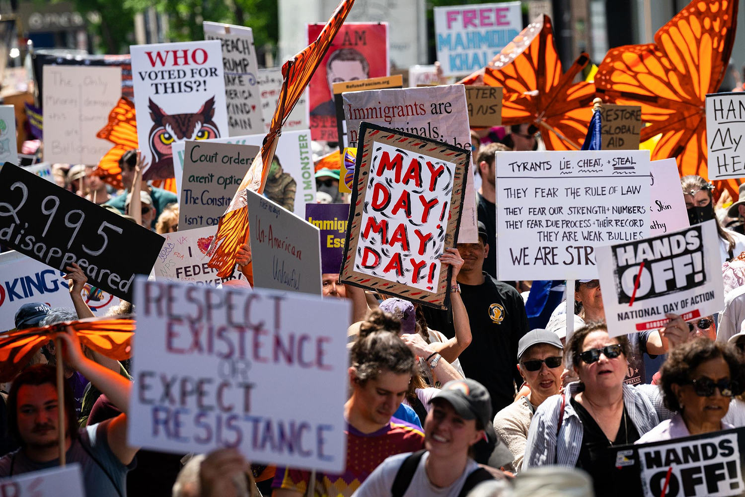 ‘We won’t back down’: Resistance against Trump continues with hundreds ...